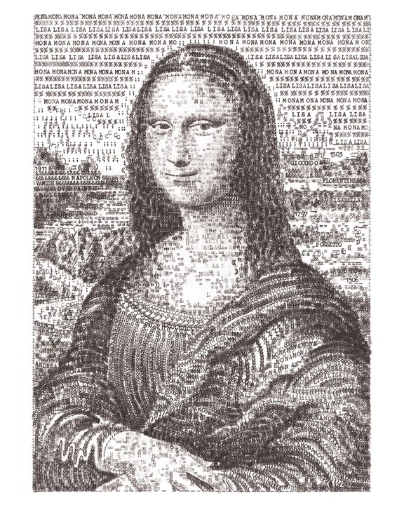 Amazing Mona Lisa Typewriter Art